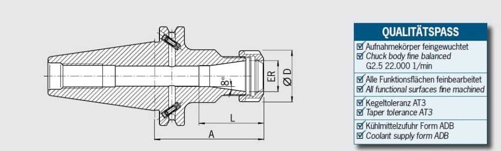DIN40 ER Collect Tool Holder Short - Sutton Tools UK